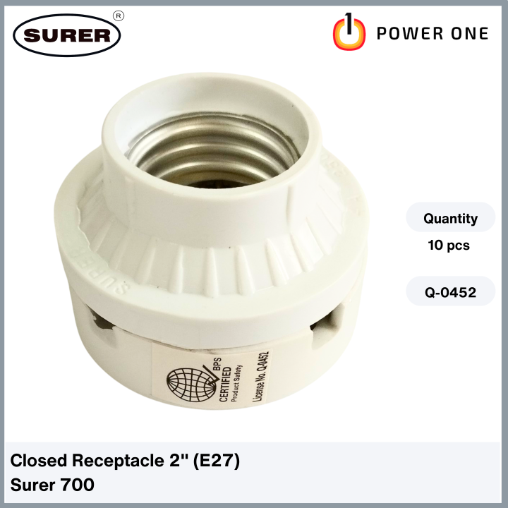 Surer 700 Closed Receptacle 2'' (E27) (Box of 10pcs) (700 Series ...