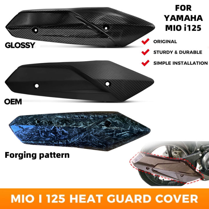 YAMAHA MIO i125 MUFFLER COVER/FAN COVER GLOSSY CARBON / MIO i 125 HEAT ...
