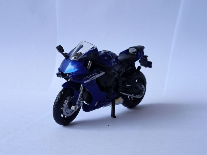 Diecast Motor Yamaha YZF-R1 biru miniatur motor sport koleksi 1:18 ...