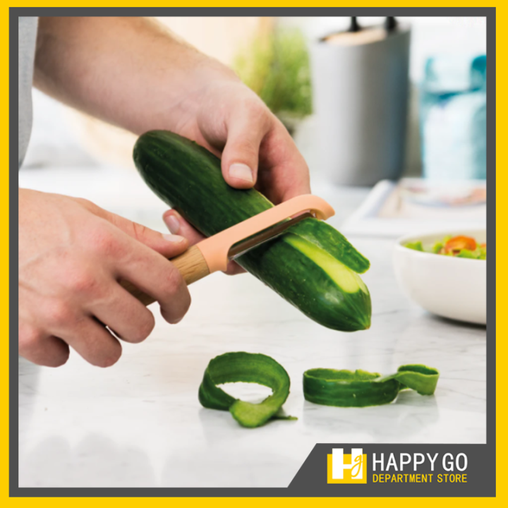 Stainless Steel Vegetable Fruit Peeler with Wooden Handle Zig Zag ...