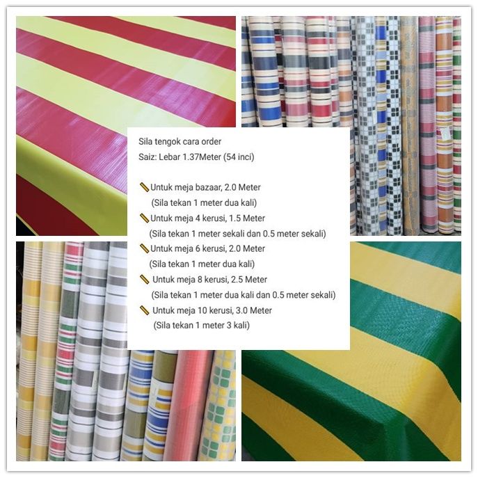 🌸Ketebalan 0.28mm Alas Meja Tarpaulin, Bazaar, Pasar Malam, Kedai Makan ...