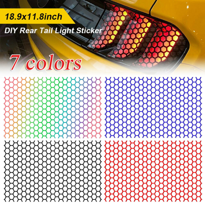 Honeycomb Car Sticker Cut-out Hollow Auto Lamp Film Grid Side Shield ...