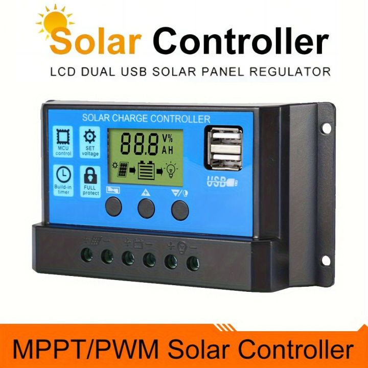 PWM Solar Charge Controller MPPT 30A Solar Panel Controller 12V 24V Car LCD Solar Regulator with ...