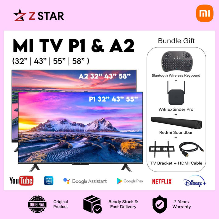 Xiaomi Mi Smart TV P1 / TV A2 Series (32"/43"/55'/58") 4K UHD, Android ...