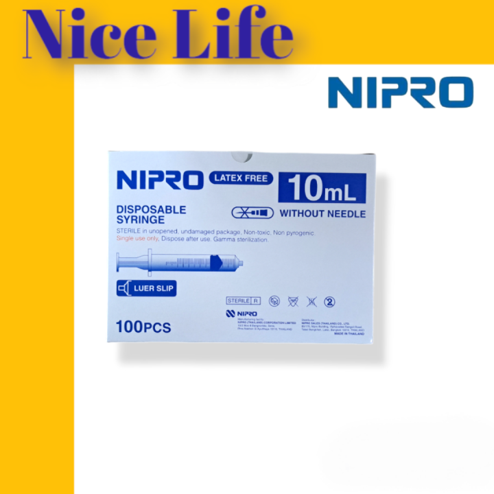 NIPRO Syringe 10mL กระบอกฉีด 100ชิ้น(1กล่อง) | Lazada.co.th