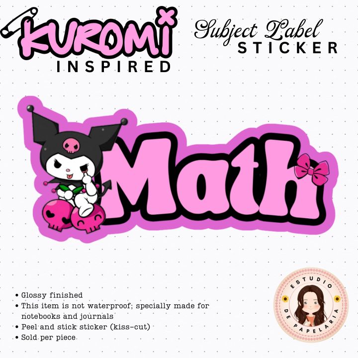 Estudio | Kuromi Inspired Subject Label Sticker | Lazada PH