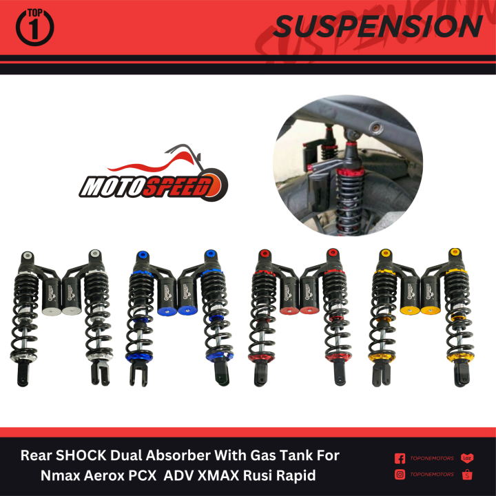 Top1 Racing Rear Dual Shock Absorber With Gas Tank 315mm For Nmax Aerox ...