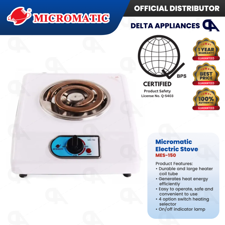 Micromatic Electric Stove Small Pan Original 1 Year Warranty MES 150 ...