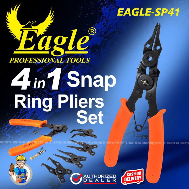 4 in 1 Snap Ring Pliers / Circlip Pliers / Circlip Clamp Set (EAGLE-SP41) (EAGLE Professional ...