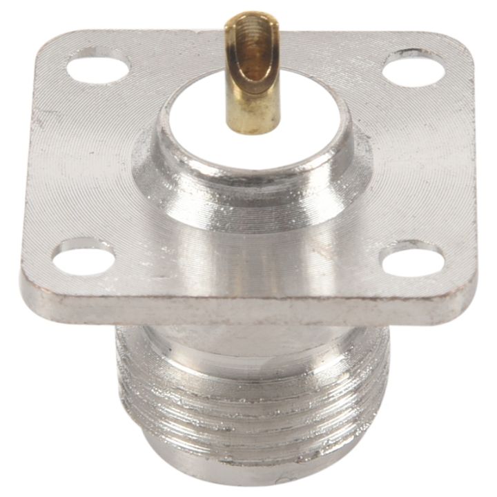 N type female jack RF coax connector 4-hole panel mount with solder cup ...