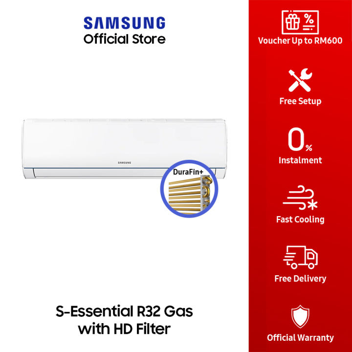 Samsung 1HP - 2.5HP S-Essential (AR09TGHQA) R32 Air Conditioner | Lazada