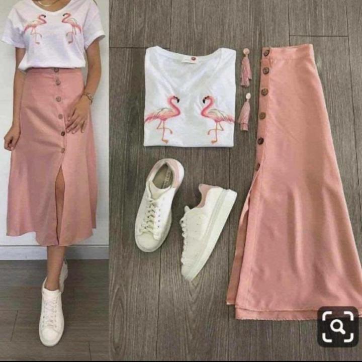 bangkok skirt terno white top pink skirt terno formal terno ootd wear ...