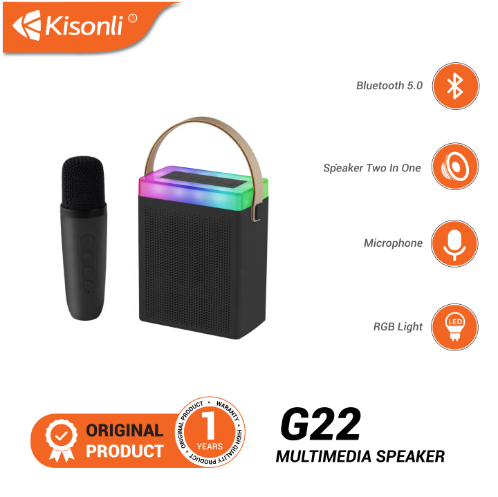 KISONLI G22 Speaker Bluetooth Mini Karaoke RGB Light Stereo With ...