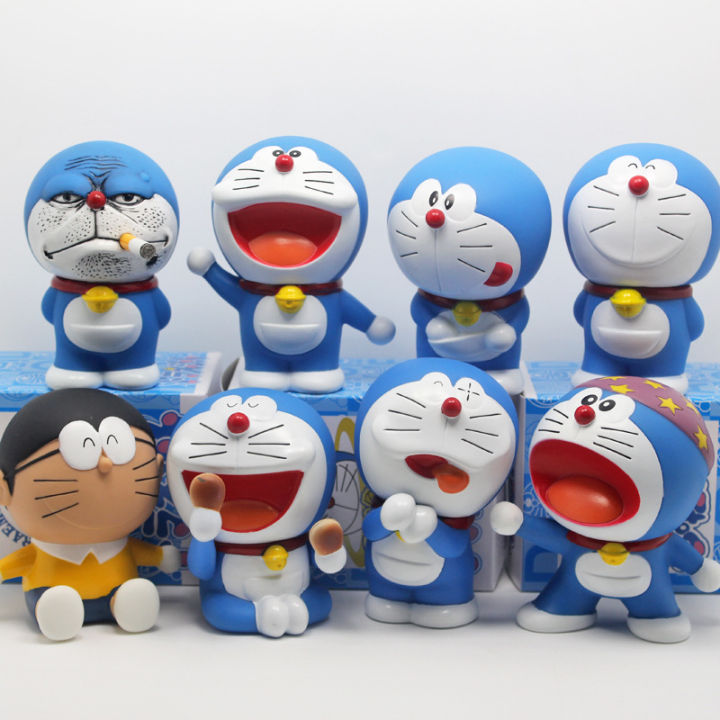 10cm Japan Anime Doraemon PVC Action Figure Toys Cartoon Blue Cat Model ...