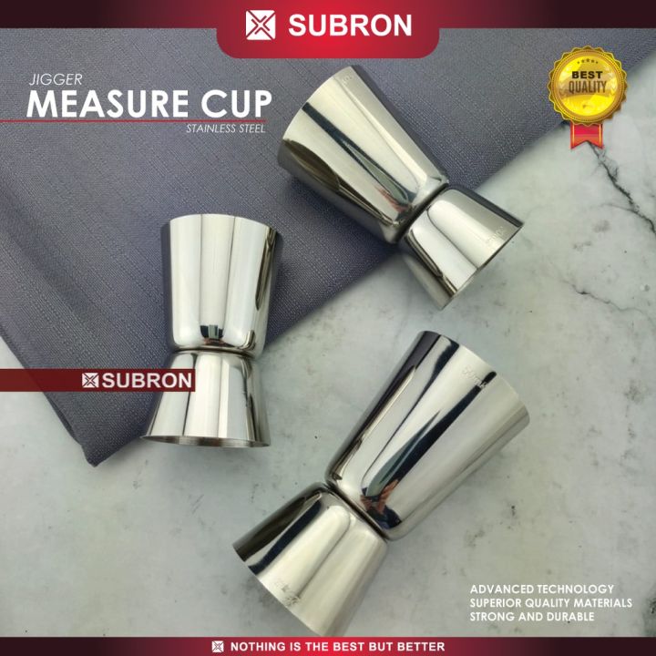 SUBRON Jigger Measure Cup Gelas Ukur Stainless Steel Takar 20/30ml 20 ...