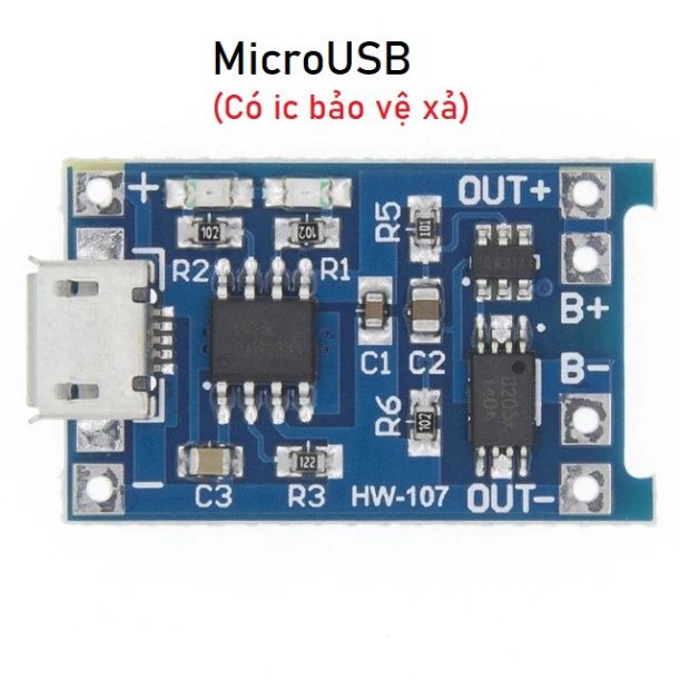 Mạch sạc TP4056 cho pin 1S Lithium 18650 li-ion lipo 3.7V cổng cắm ...