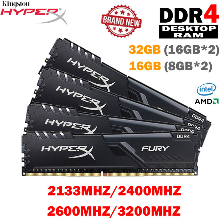 Kingston HyperX Fury RAM DDR4 32GB(16GBX2) 16GB(8GBX2) 2133/2400/2666 ...