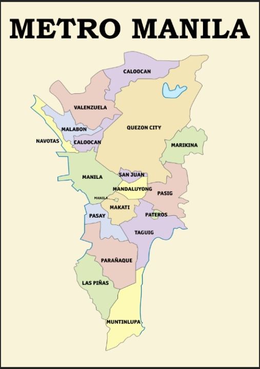 Metro Manila Political Map Waterproof A4 Laminated Chart | Lazada PH