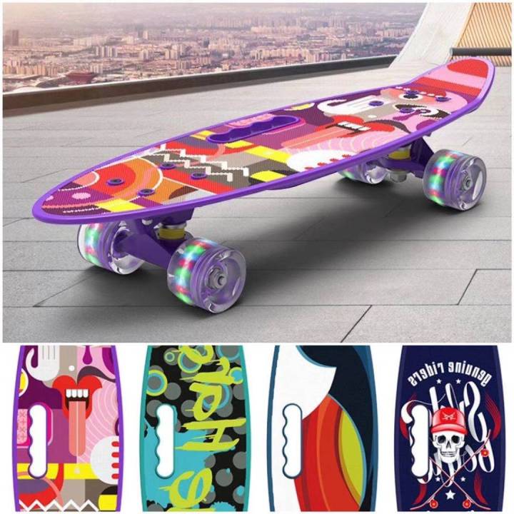 Big size skateboard/skates/boards,4/four wheels with lights/handle ...