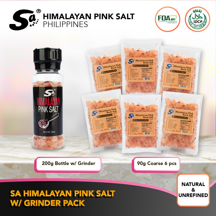 Himalayan Pink Salt w/ Grinder Pack: 6 x 90g + 200g w/ Grinder ...