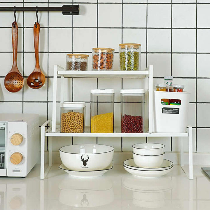 Stackable Shelf for Cabinet Kitchen Pantry Storage Shelf Riser ...