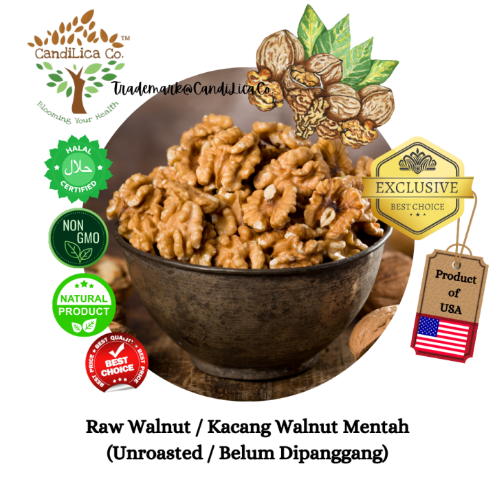 Raw Walnut / Kacang Walnut Mentah | Premium USA | CandiLica Co. | 250g ...