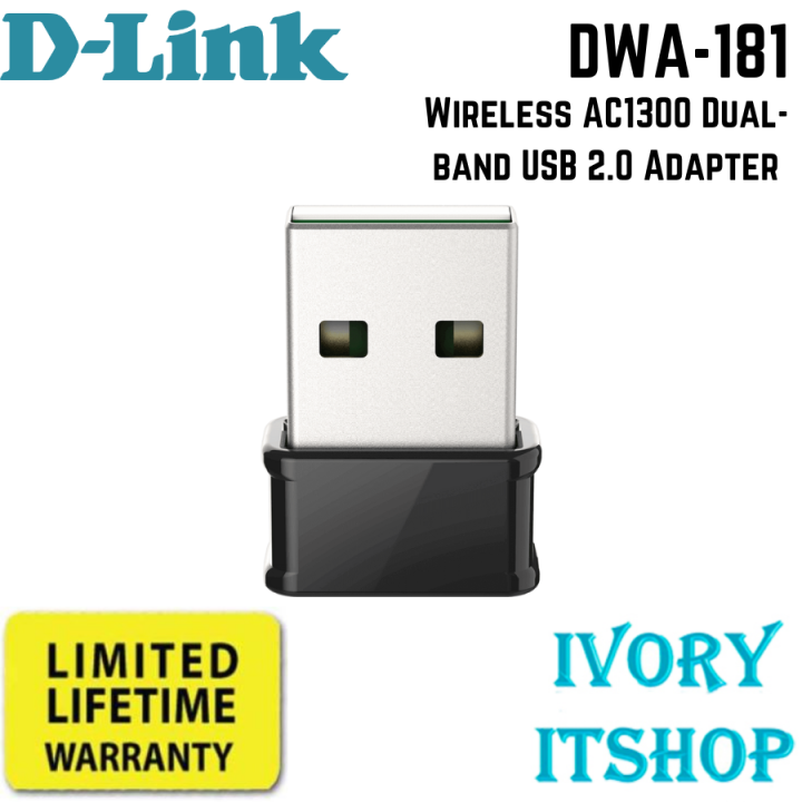 D-Link DWA-181 Wireless AC1300 Dual-band USB 2.0 Adapter | Lazada.co.th