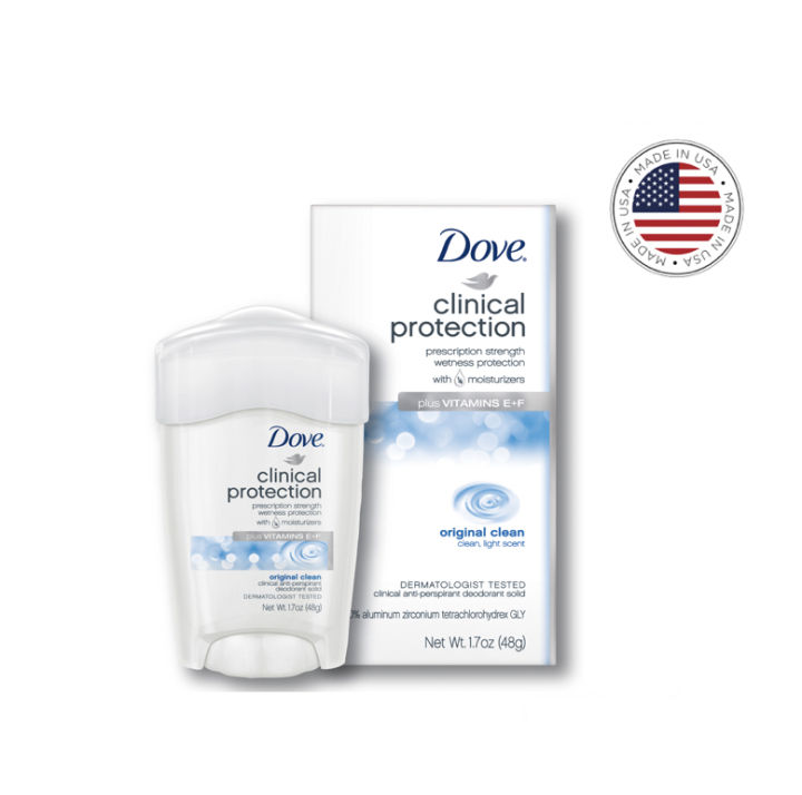 Dove Clinical Protection Antiperspirant Deodorant, Original Clean 48g ...