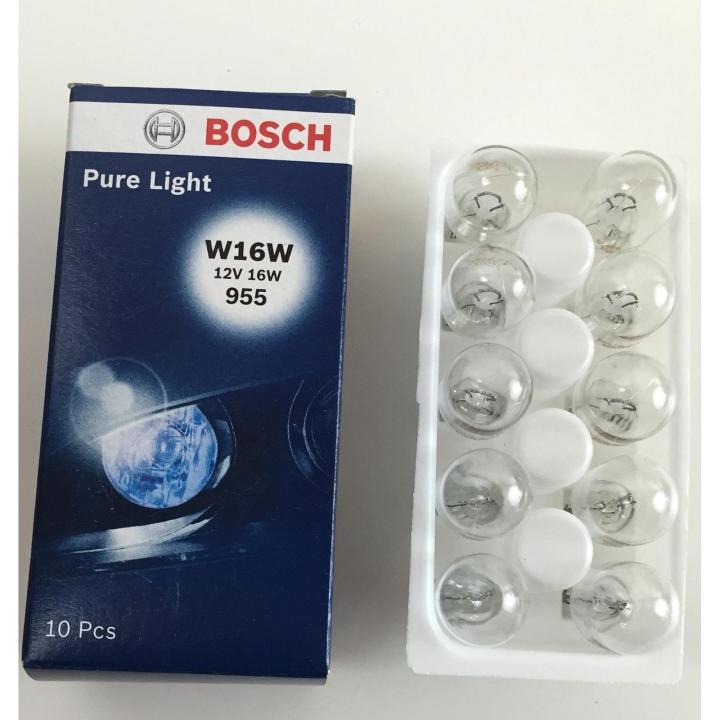 Original Bosch Pure Light W16W 12V 16W Bulb 10pcs (921 T-15) | Lazada