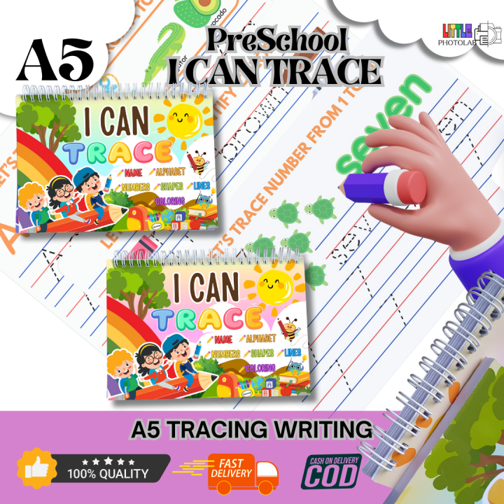 PRESCHOOL A5 Tracing Writing ALL IN ONE PAD Booklet Handwriting ...