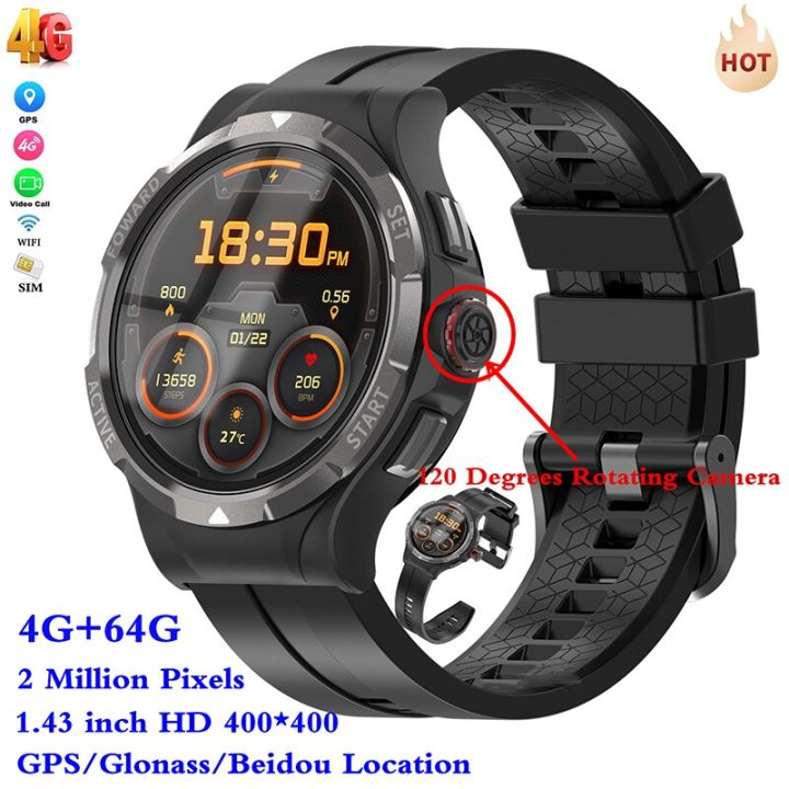 NEW V10 Smart Watch Men Upgrade Chip SIM Card CALL WIFI Android 9 GPS ...
