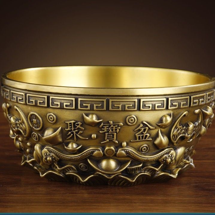 [Scent Memory] Feng Shui Copper Brass Golden Bowl Topaz Treasure Bowl ...