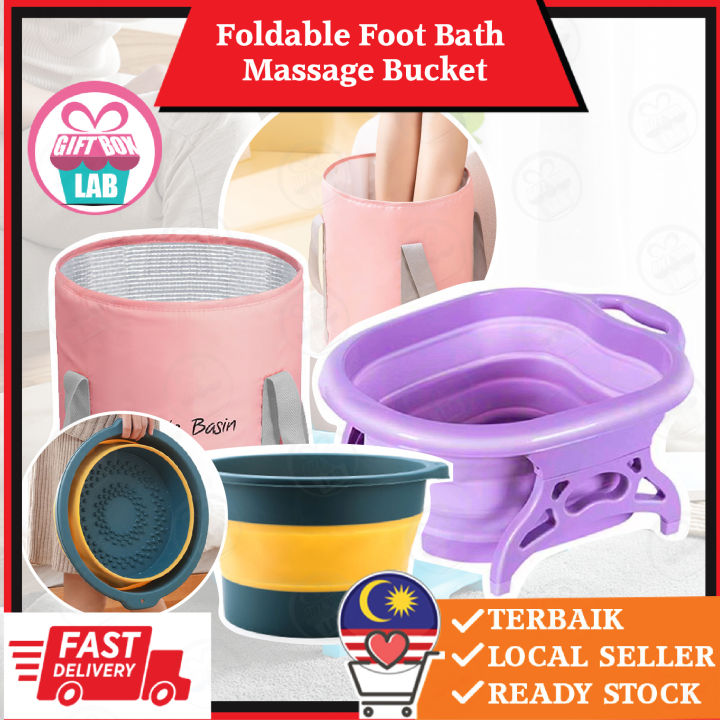 GBL Foldable Foot Bath Foot Spa Soak Massage Bucket for Home Travel ...