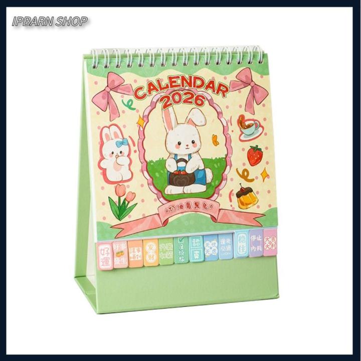 IPBARN SHOP Memo Notes 2026 Desk Calendar Coil Binding Cartoon Monthly ...