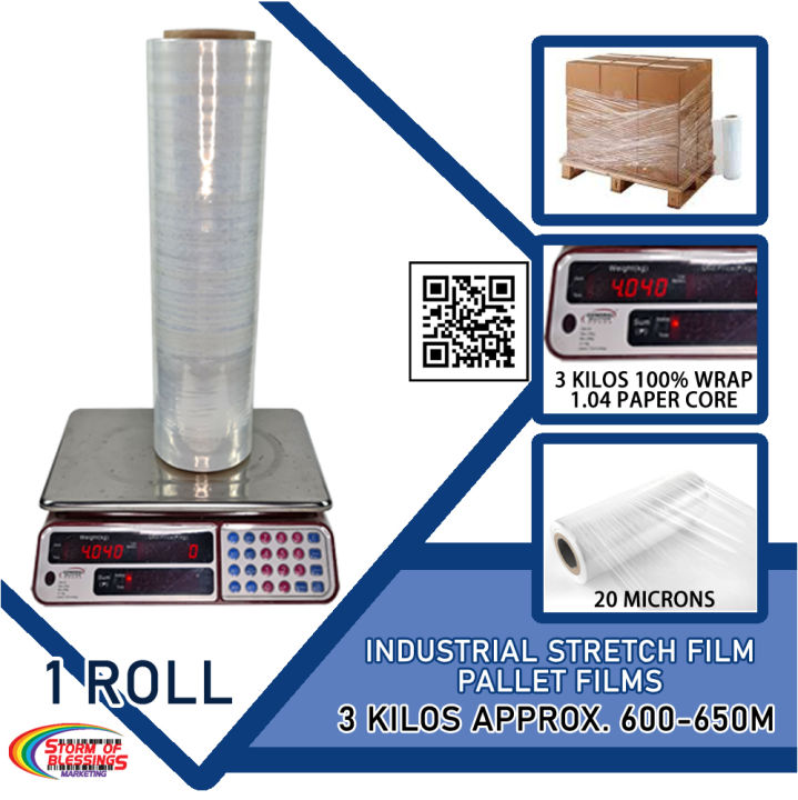 Stretch Film / Industrial Stretch Wrap / Pallet Wrap 500mm x 3 Kilos ...