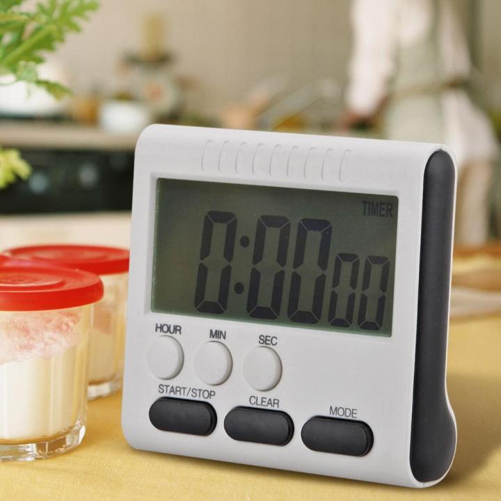 Magnetic Large LCD Digital Kitchen Timer Alarm Count Up Down Clock 24 ...