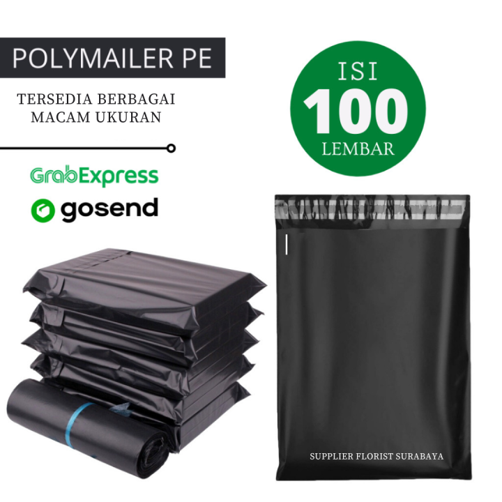 [ISI 100 BIJI] PLASTIK POLYMAILER PE HITAM REKAT KUAT PACKING BAJU ONLINE SHOP KANTONG PLASTIK ...