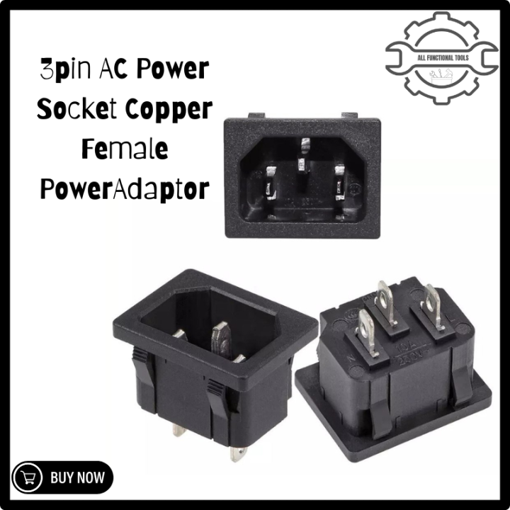 Power Socket Copper Female PowerAdaptor 3pin AC | Lazada PH