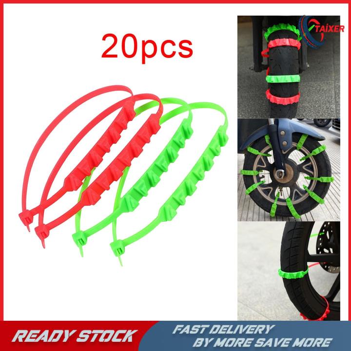 Taixer 20Pcs Wheel Snow Chains Motorcycles Tire Chains Traction Chain ...
