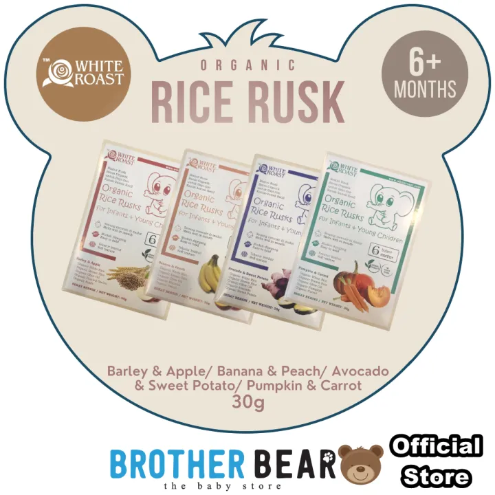 [NEW] White Roast Organic Rice Rusk Baby Snacks (30g) for babies 6 ...