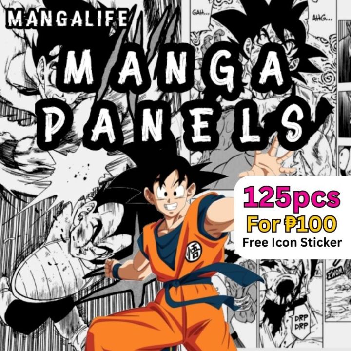 Manga Life Dragon Ball Piso ₱1 Anime Manga Panels Wall Decor Sticker A6 ...