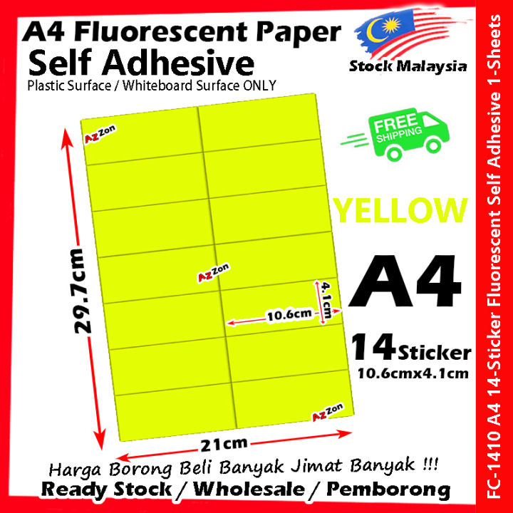 Big Fluorescent Sticker Paper Self Adhesive Sticker Label Fluorescent # ...
