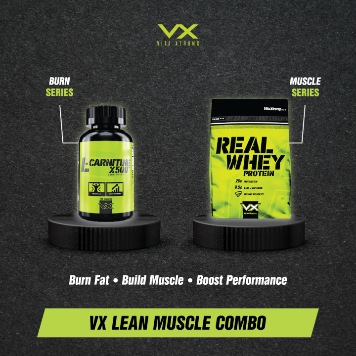 VITAXTRONG Real Whey 5lbs + L-Carnitine 100 caps | 26g Protein | Lean ...