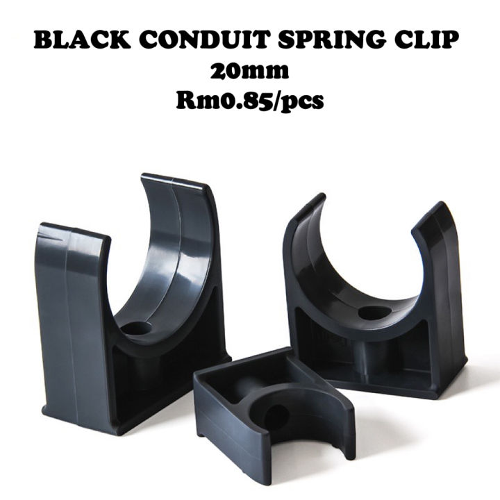 PVC Spring Click Black conduit 20mm spring clip, U-clip, conduit pipe ...