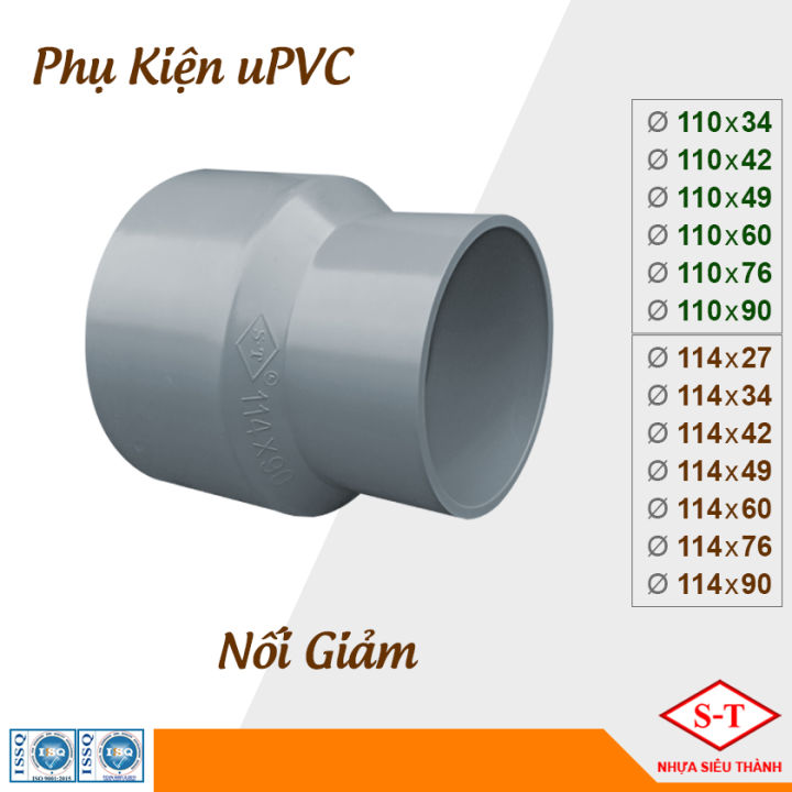 Nối Giảm, Bầu Giảm, Côn Thu PVC phi 110 -> 114 nhựa ST [ BỊCH 10 cái ...