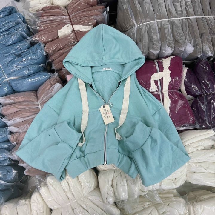 Áo kHoác Nỉ Craptop Lửng Nỉ Ngoại Phối Bản To Nón Rộng Siêu Dễ Thương ...