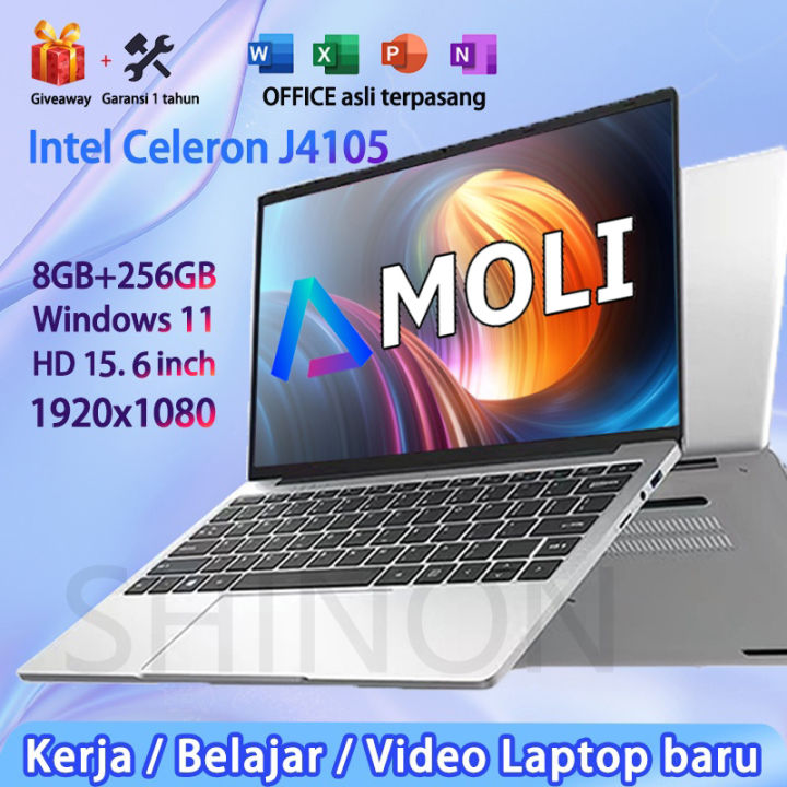 SHINON AMOLI laptop baru 15.6 inci ABU-ABU INTEL J4105 ram8+256gb ssd ...