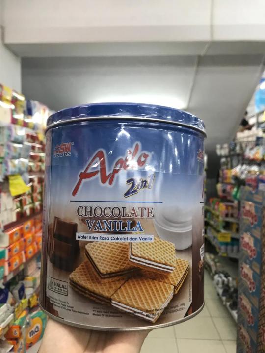 Roti Kaleng ASW Foods Apilo 2in1 Chocolate Vanilla-Wafer 290GR Edisi ...