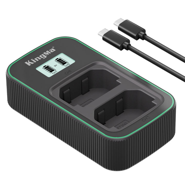 [KingMa] NP-FZ100 Ultra Fast USB-C Dual LCD Display Charger for Sony ...