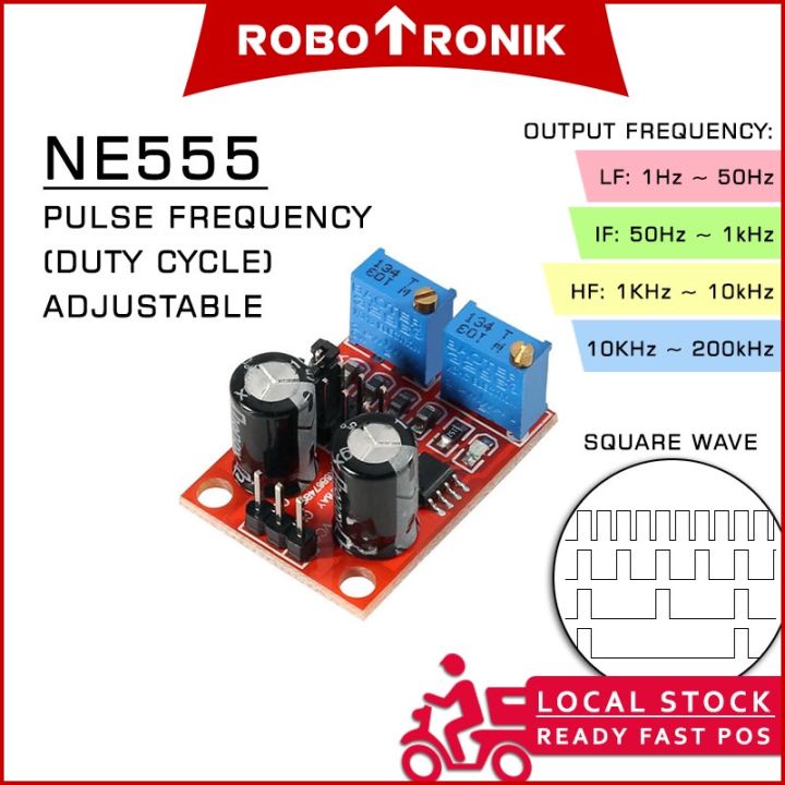 NE555 Timer Adjustable (Pulse Frequency & Duty Cycle) Generator Clock ...